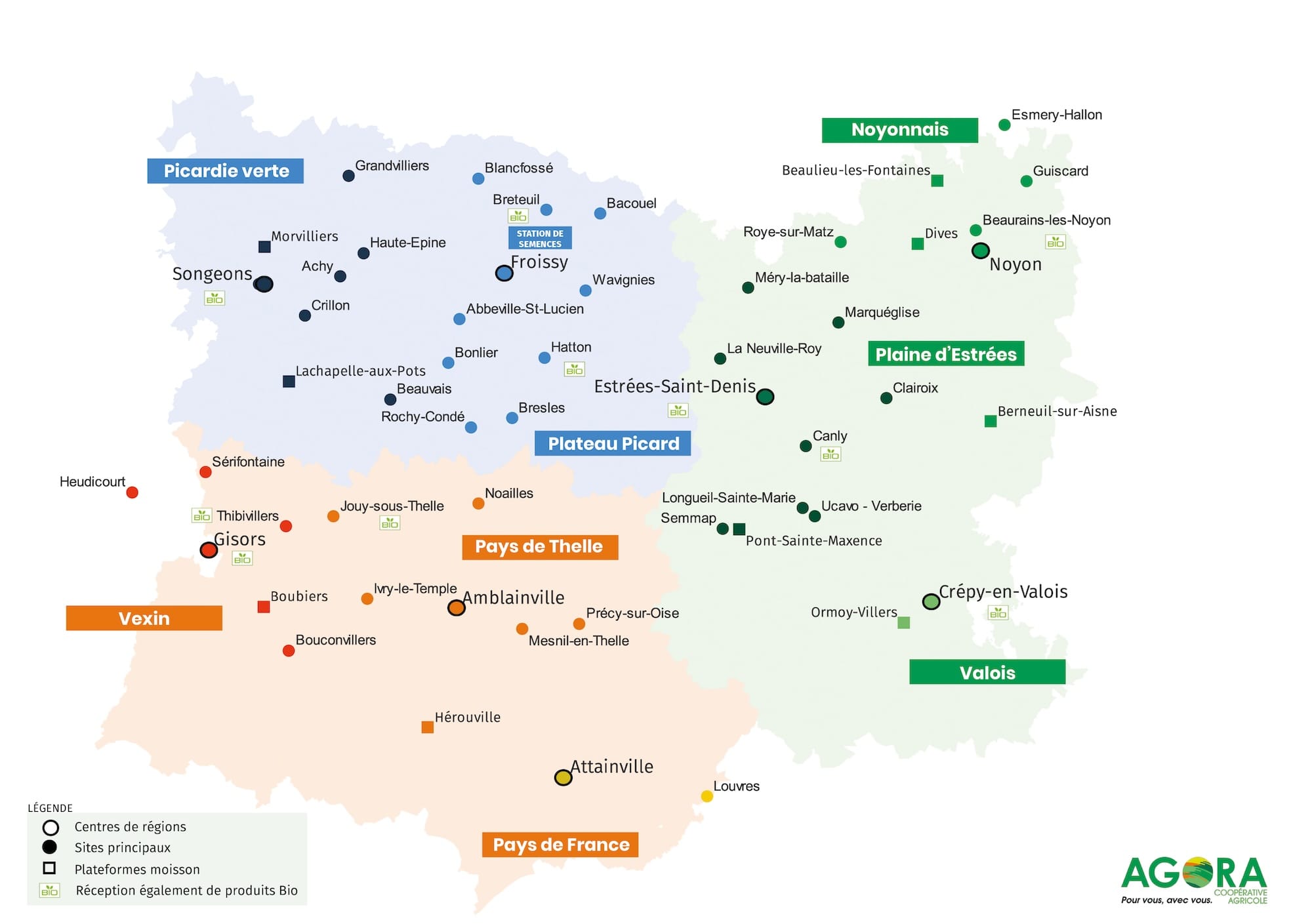 Notre territoire – Coopérative agricole Agora
